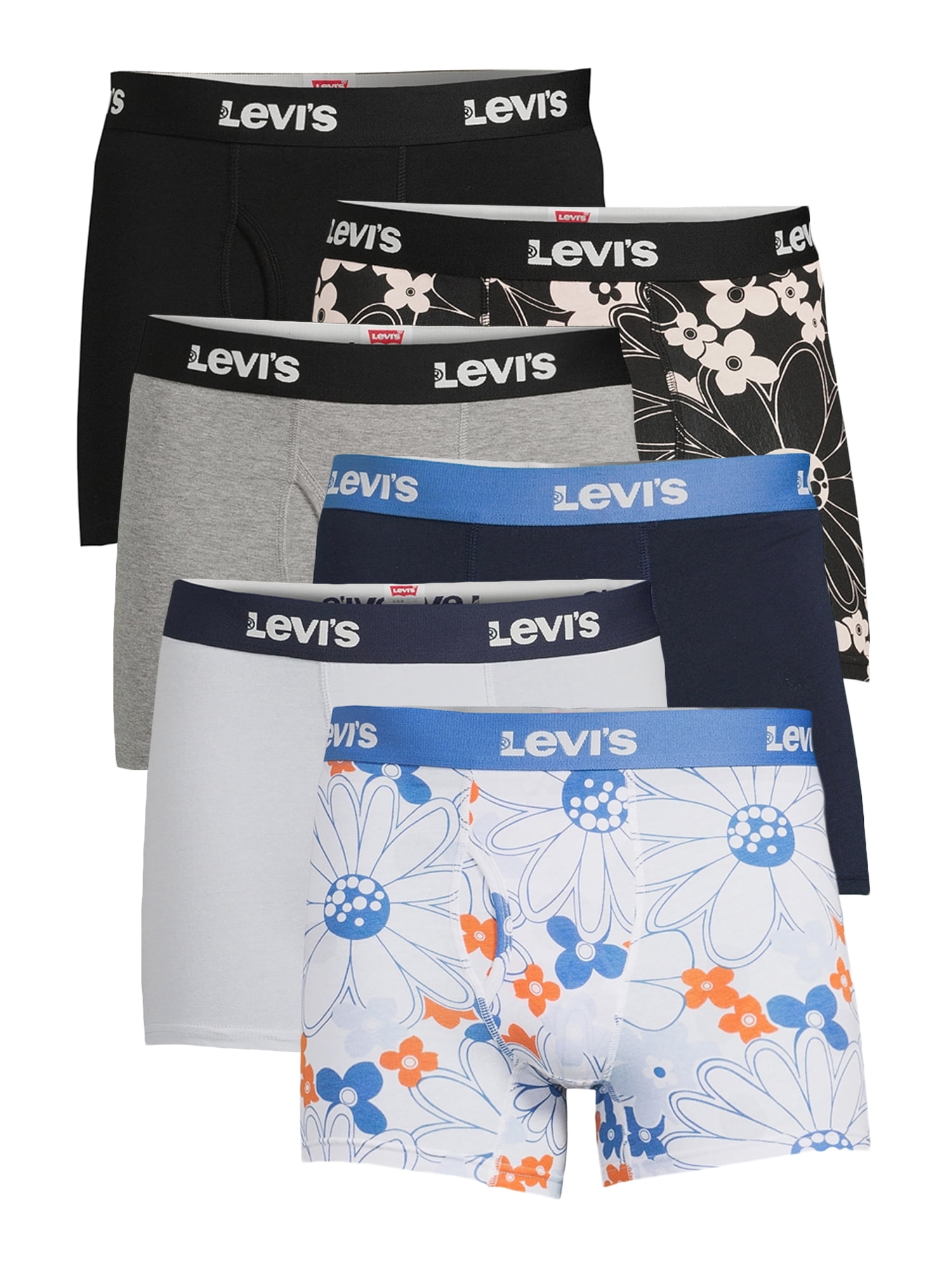 Levi's Men's Cotton Stretch Boxer Briefs 6 Pack, Sizes S-XL ...