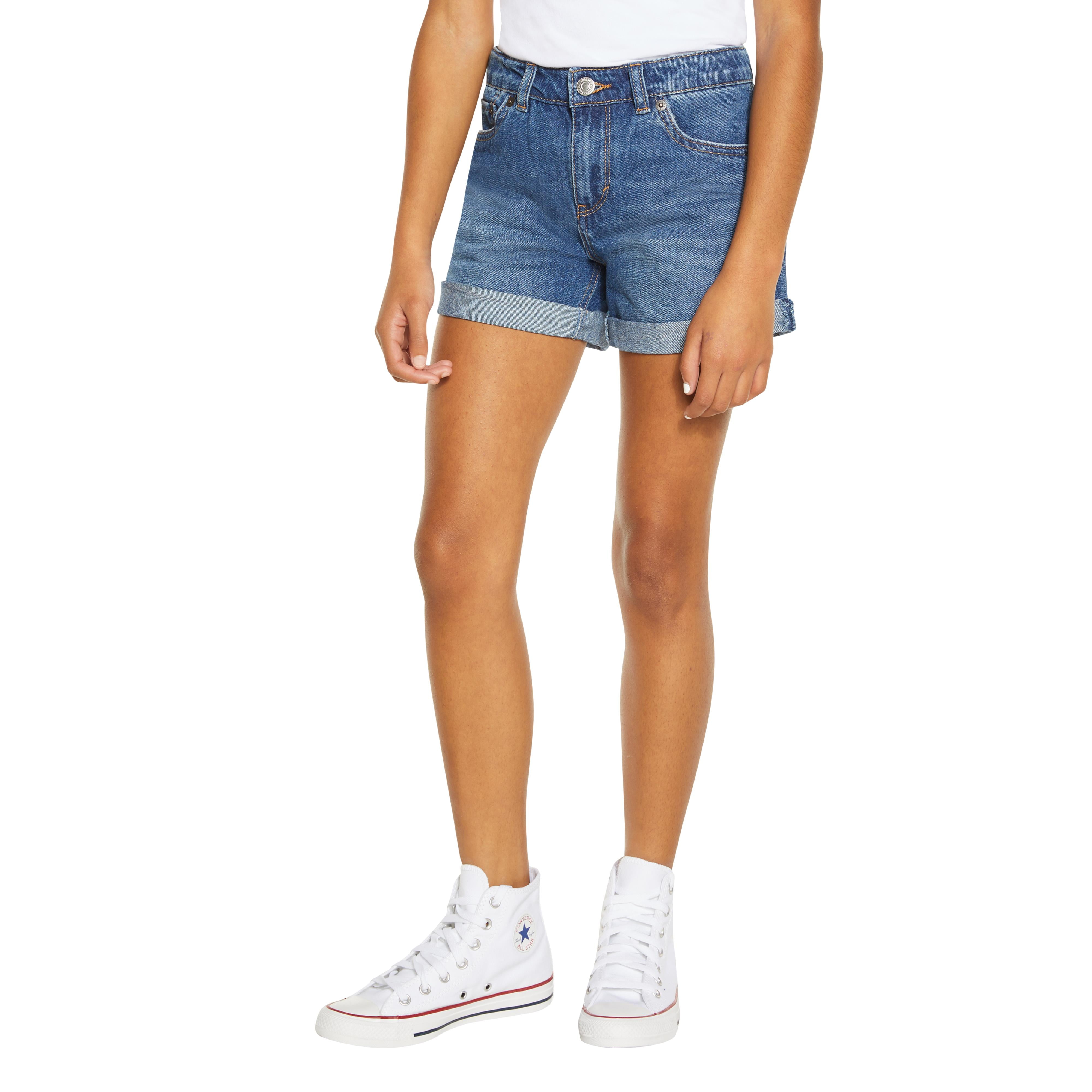 Levi's Girls Denim Shorts, Adjustable Waistband, Stretch Knit, Sizes 4 ...