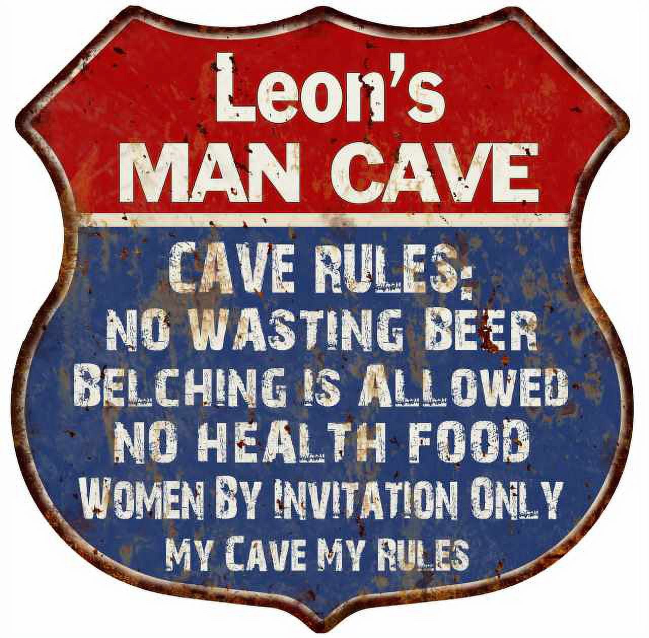 Levi's Man Cave Rules Sign Shield Metal Gift 211110023085 - Walmart.com