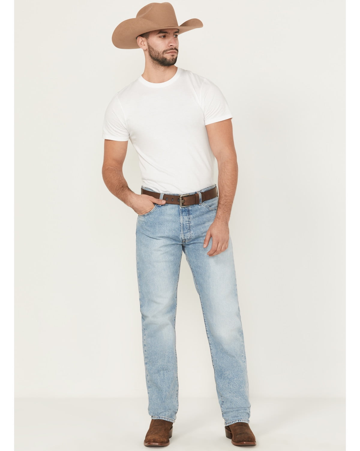 Levi's Men's 501& Original Stay Zen Light Wash Straight Rigid Denim ...