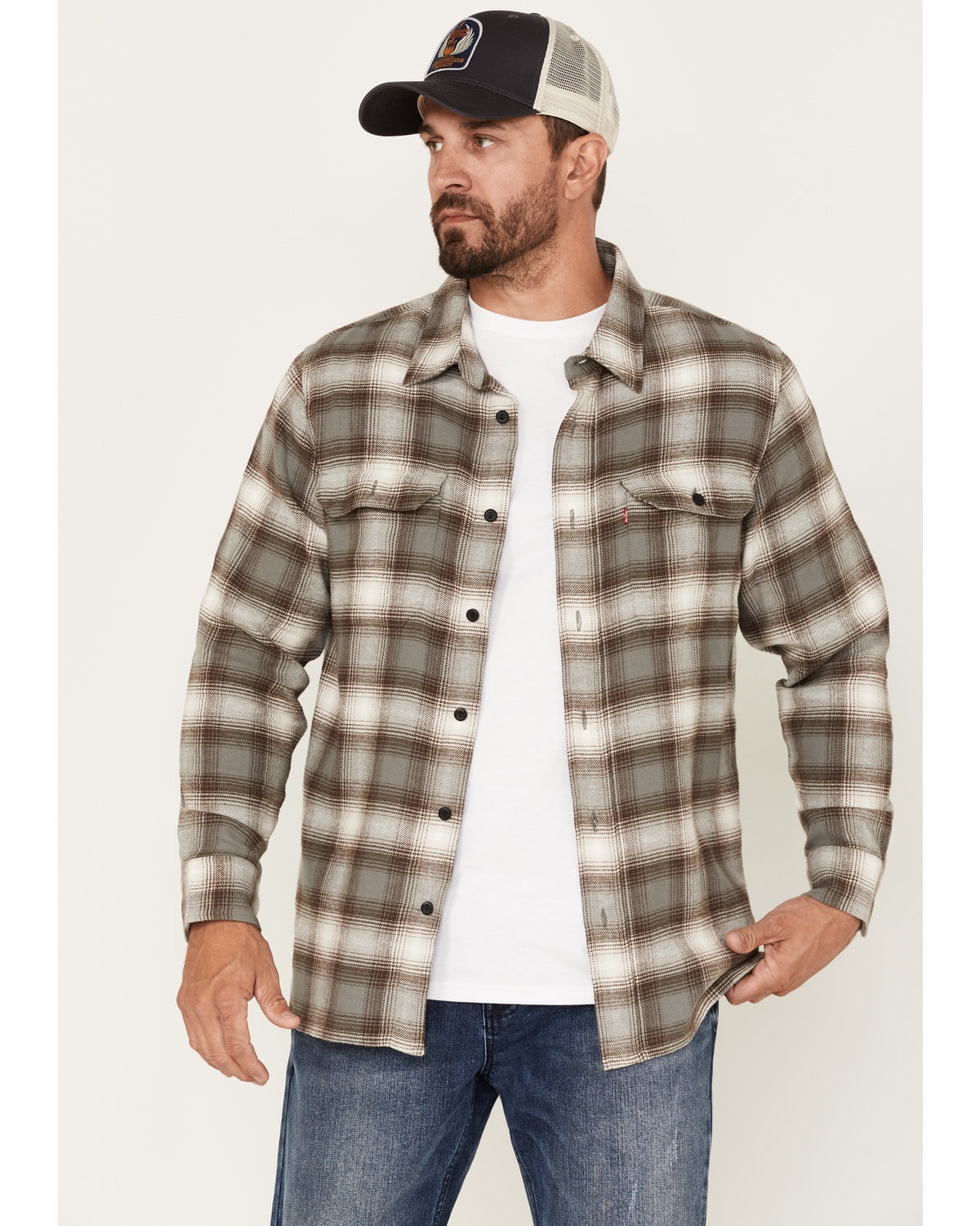 Levi's Men's Classic Worker Plaid Long Sleeve Button-Down Flannel Shirt ...