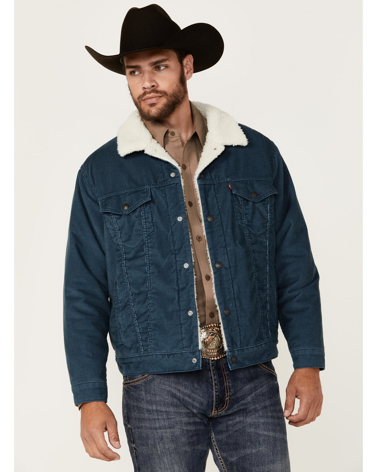 Levi's Men's Corduroy Sherpa Lined Trucker Jacket Medium Blue US - Walmart.com