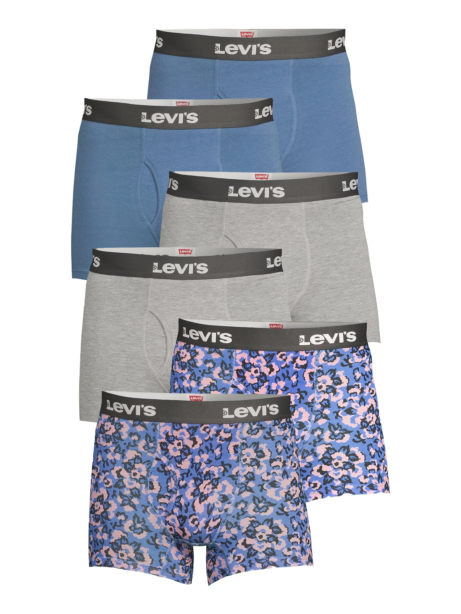 Levis men's Cotton Stretch Boxer Briefs - 6-Pack, Sizes S-XL - Walmart.com