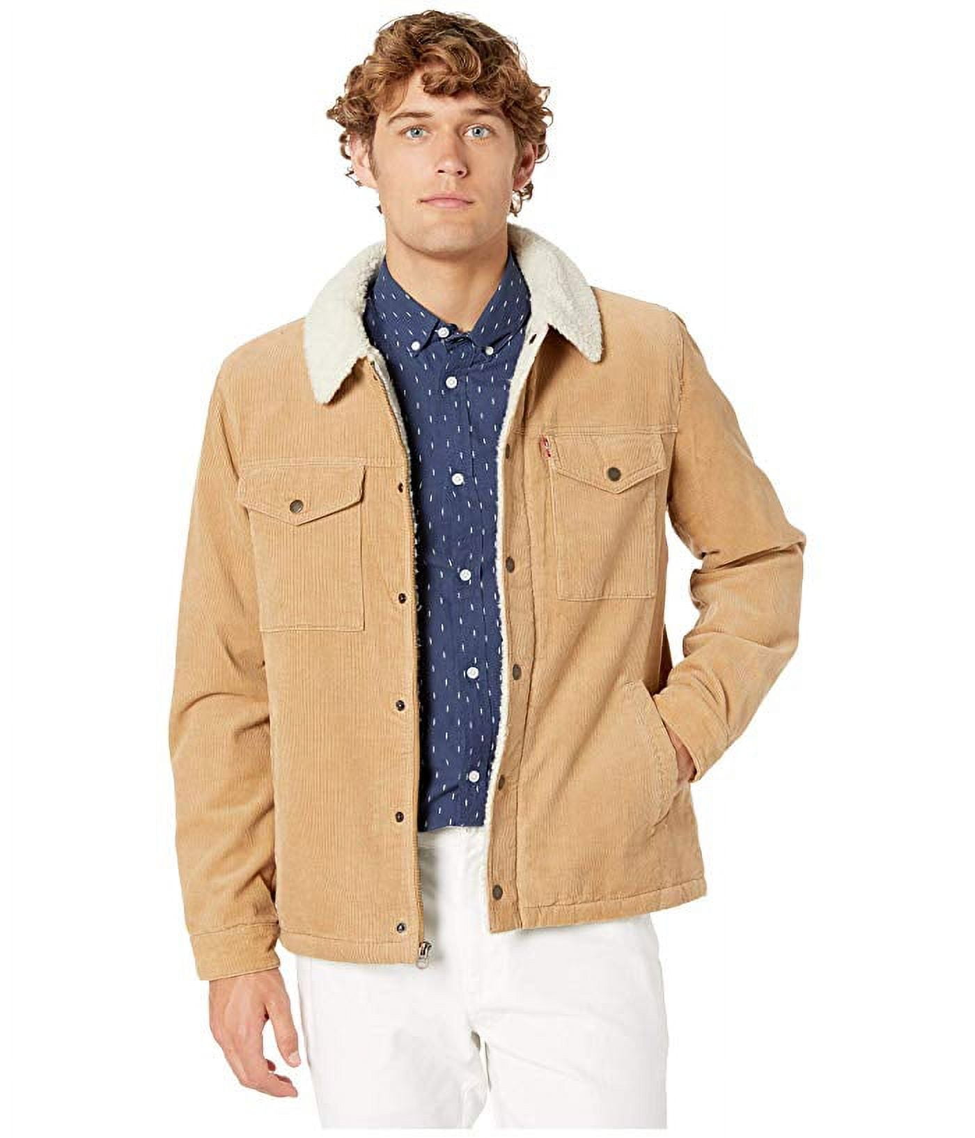 Levi's Men's Fleece-Lined Corduroy Trucker Jacket Small Light Brown Tan ...