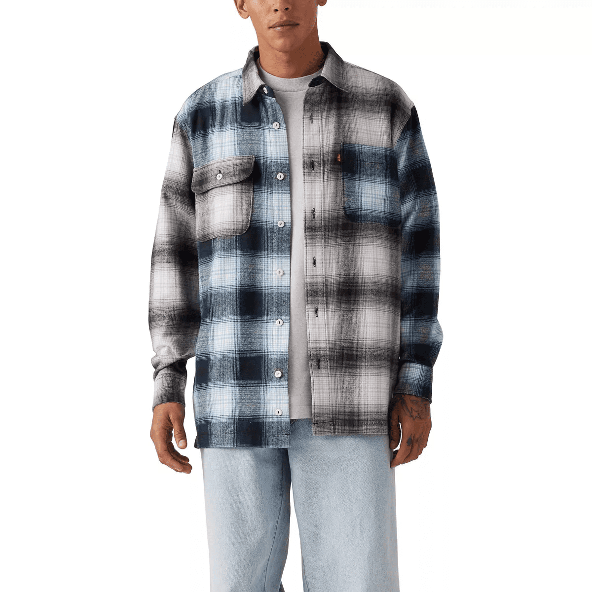 Levi's Men's Long Sleeve Utility Button-Down Shirt - Awesome Plaid, XL ...