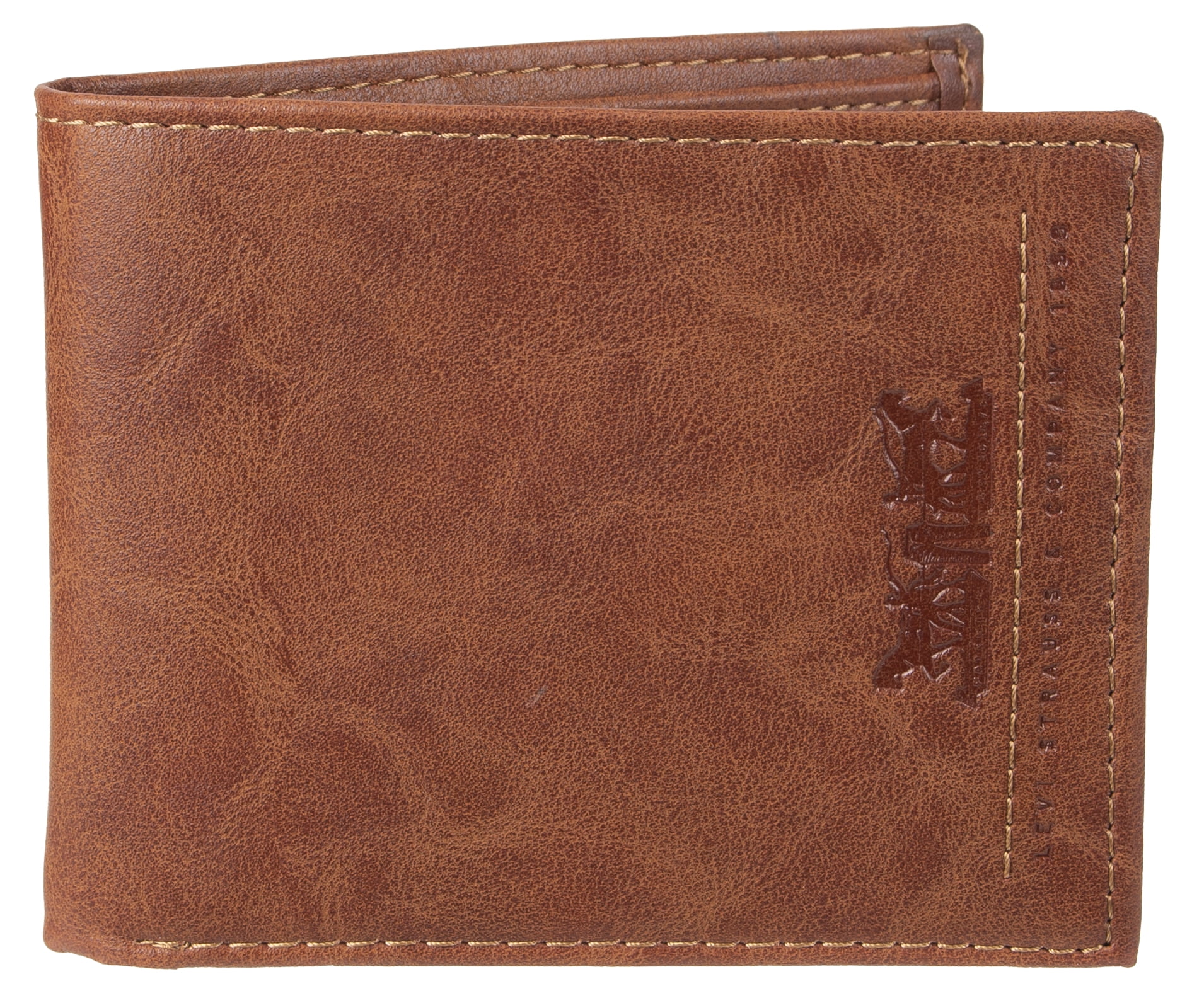 Levi's Men's RFID Bifold Leather Wallet, Traveler Design, Compact with ...