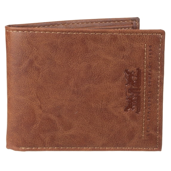 Levi's Men's RFID Bifold Leather Wallet, Traveler Design, Compact with ...