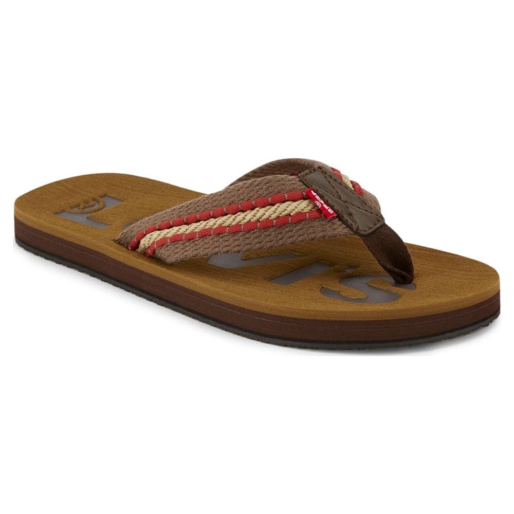 Levi's Mens Beach Sandal, Comfortable Durable Flip Flop, Vegan Fabric ...