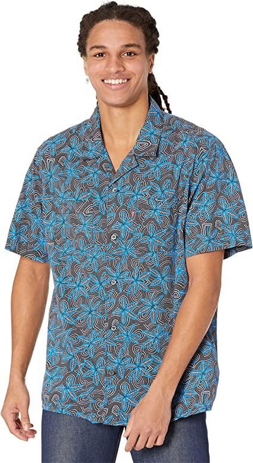 Levi's Men's Classic Camp Collar Relaxed Fit Shirt Blue L B4HP ...