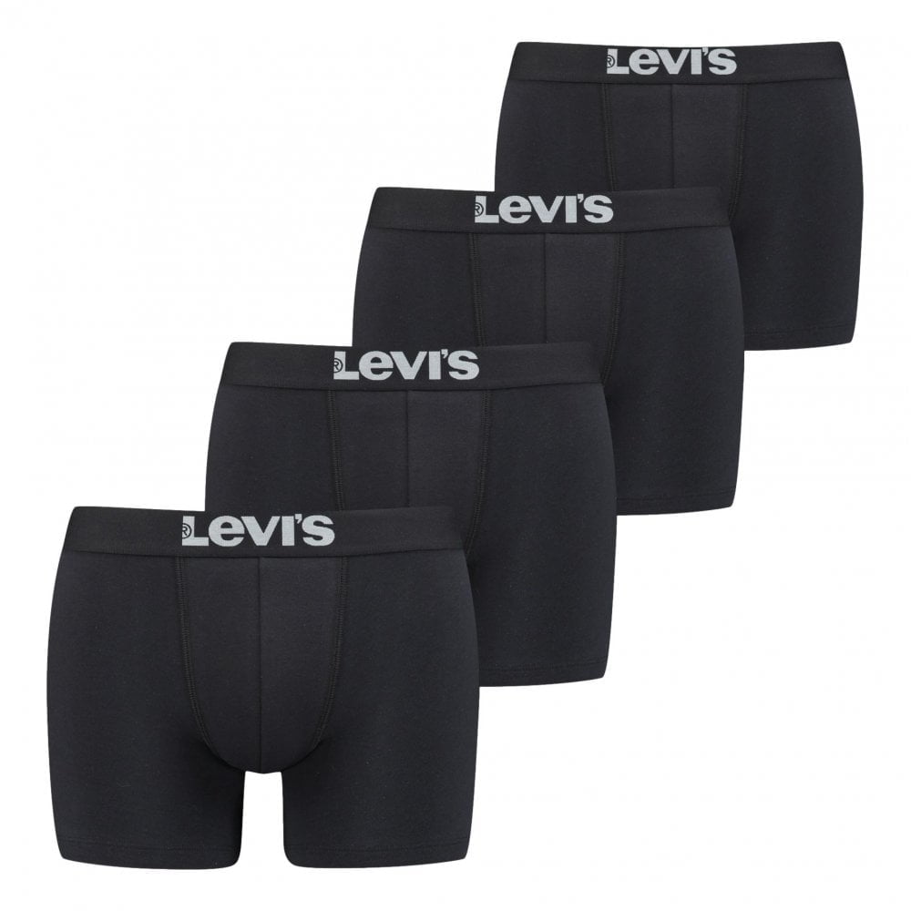 Levi's Solid Basic 4 Pack Boxer Brief - Black - Walmart.com