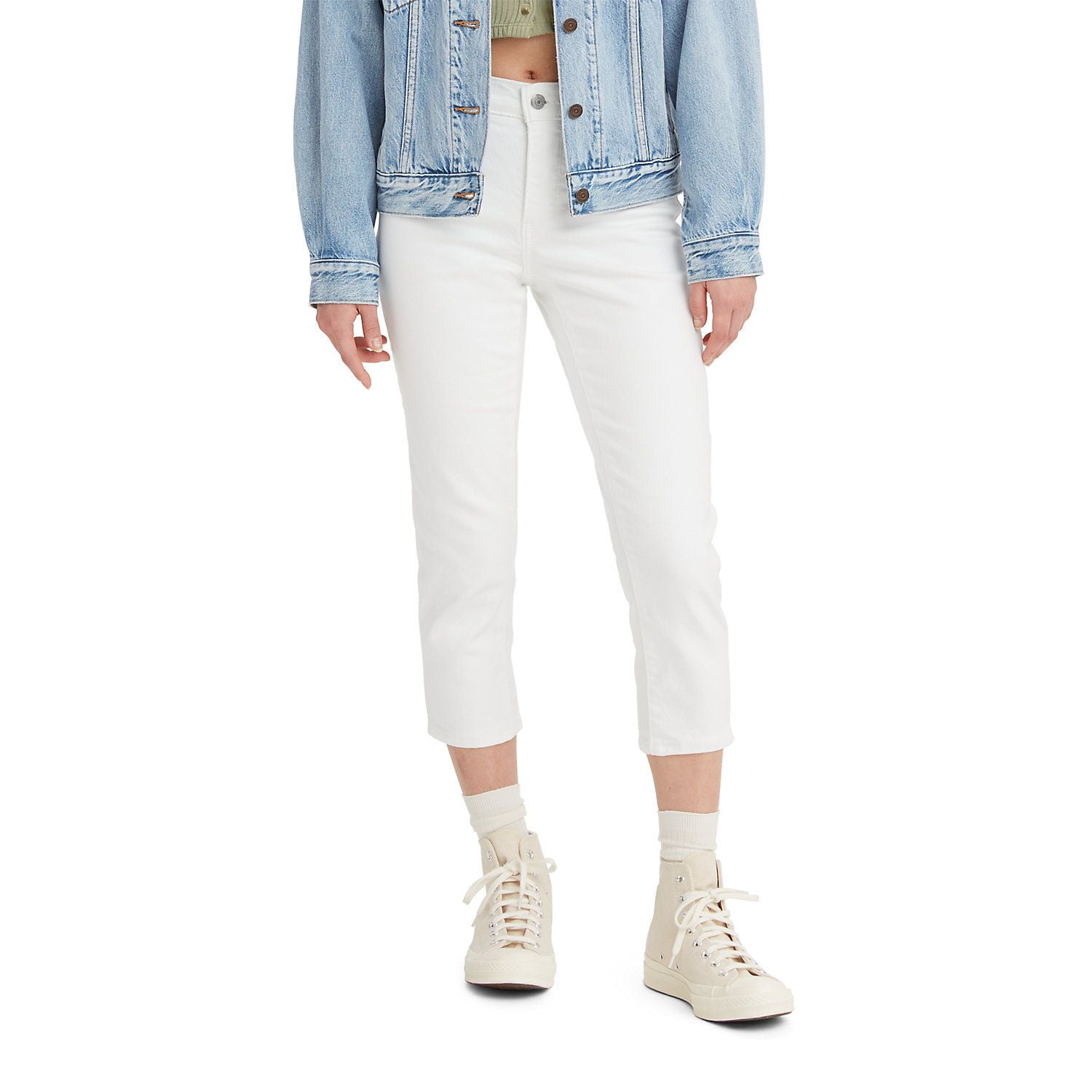Levi's WHITE Women's 311 Shaping Skinny Mid Rise Capri Pants, US 33x22 ...