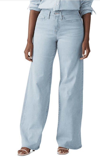Levi S Women S 318 Shaping Stellar Stretch Wide Leg Jeans Tall Glass