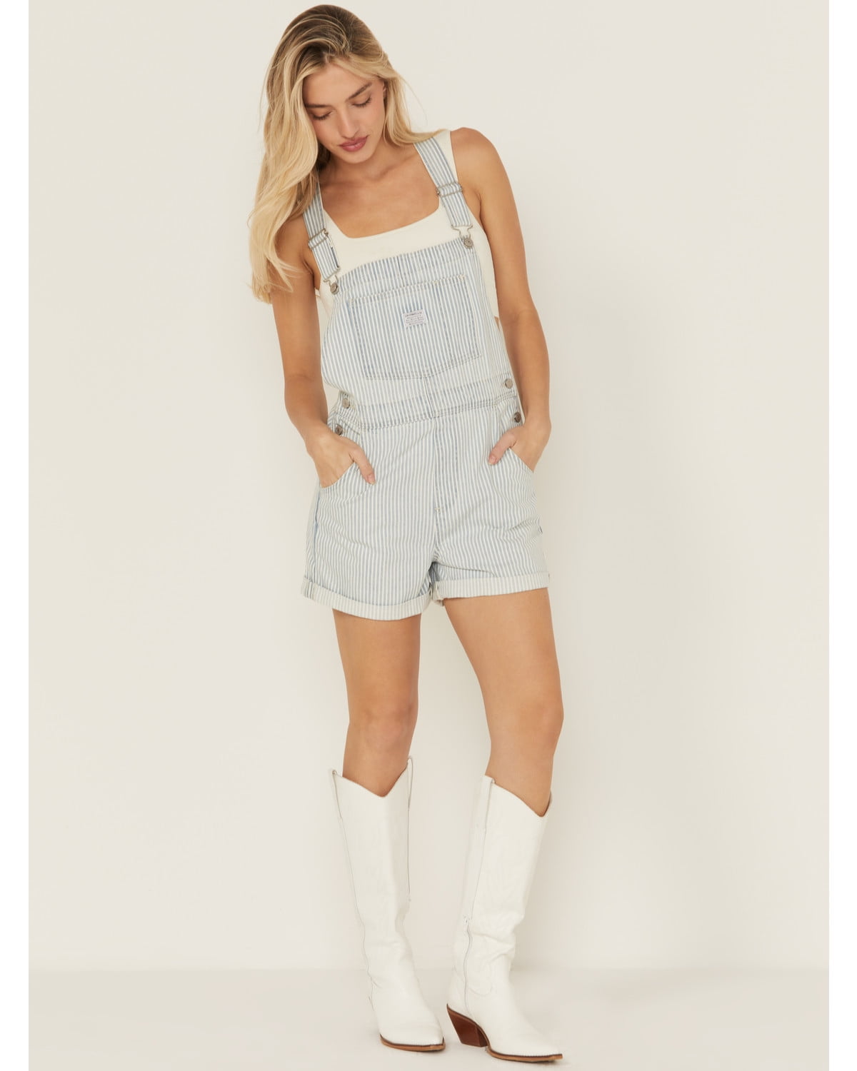 Levi's Women's Landy Women Striped Print Vintage Shortalls - 52333-0060 ...