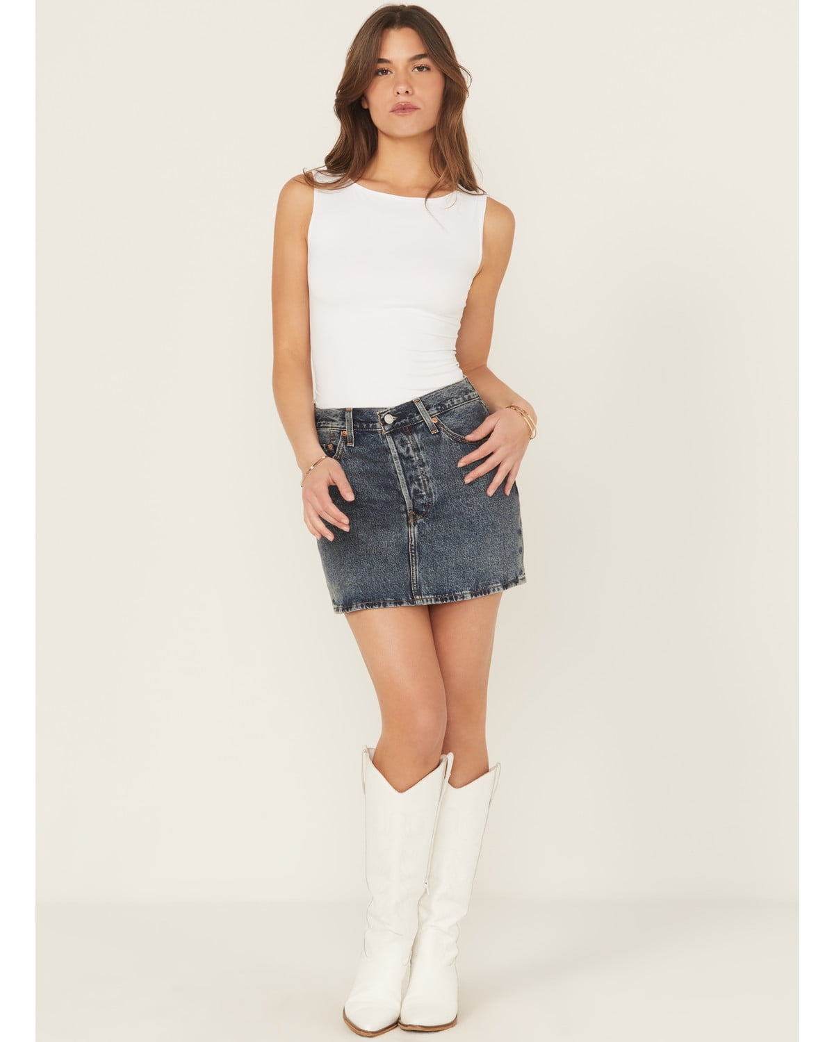 Levi's Women's Medium Wash Denim Mini Skirt - A4694-0039 27 - Walmart.com