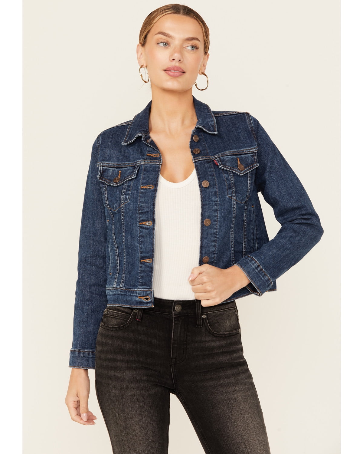 Levi's Women's Original Trucker Jacket Dark Wash US - Walmart Business ...