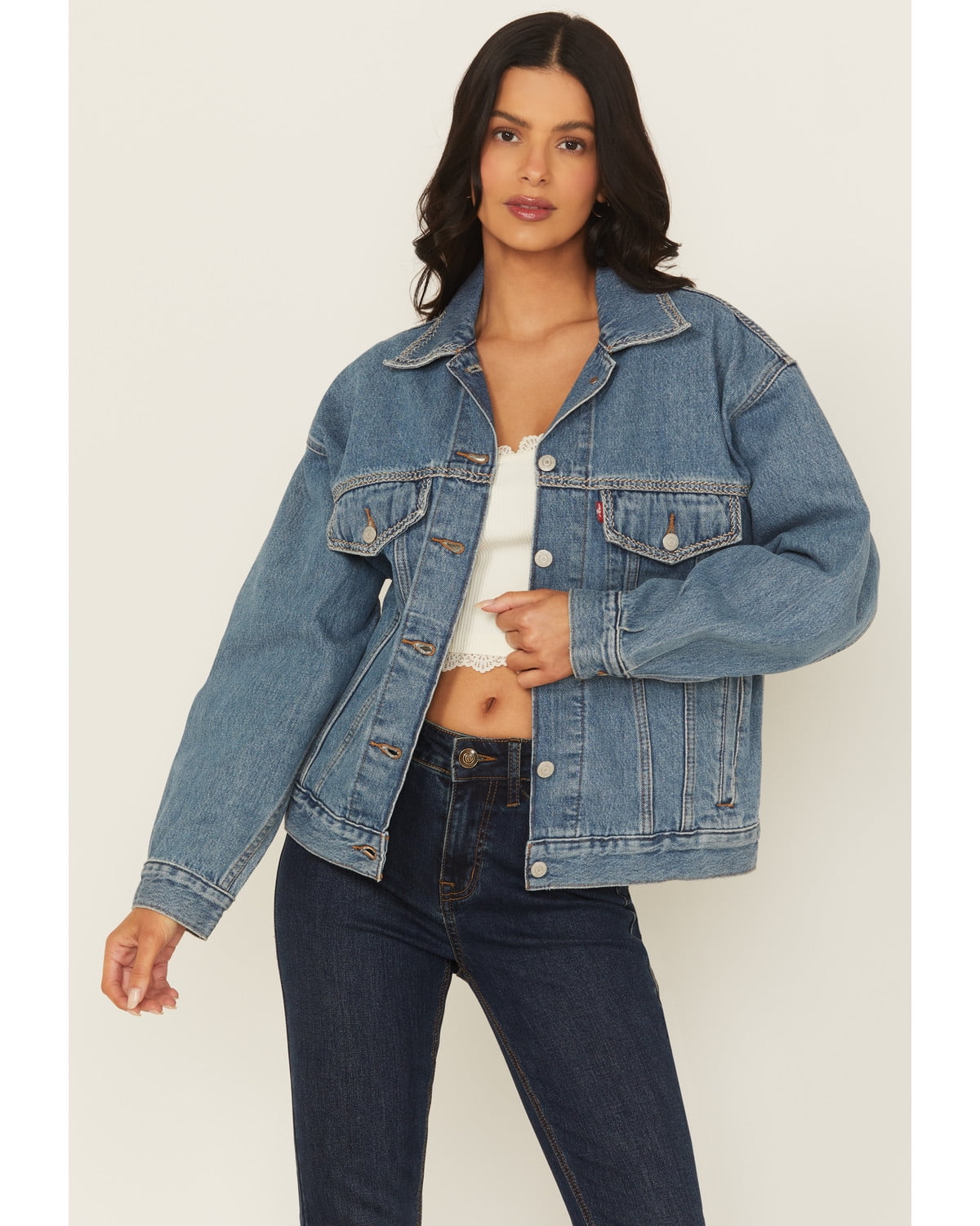 Levi's Women's Switch Stitch Medium Wash 90S Trucker Jacket - A1743 ...