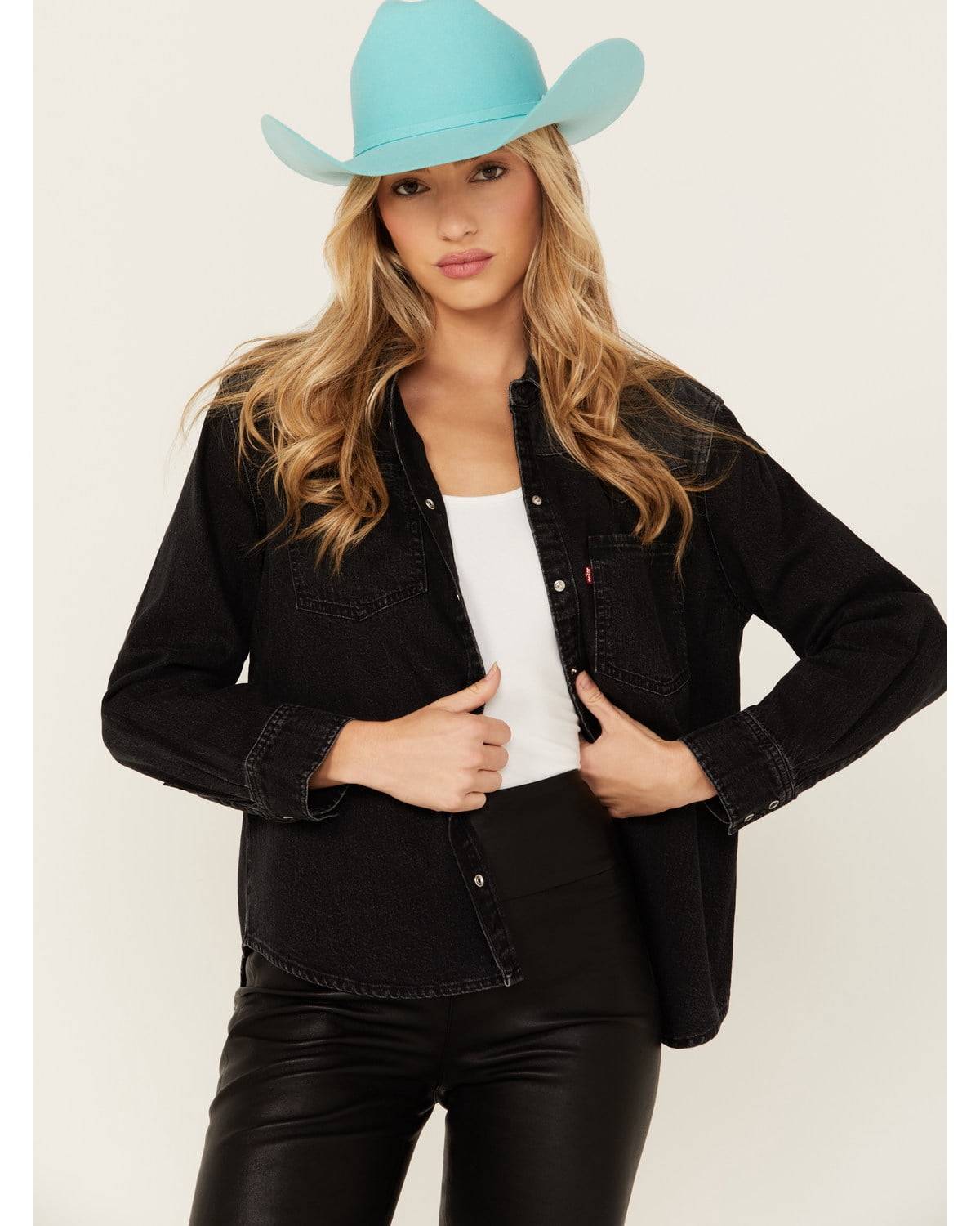 Levi's Women's Teodora Western Denim Studded Shirt - A7244-0002 US ...