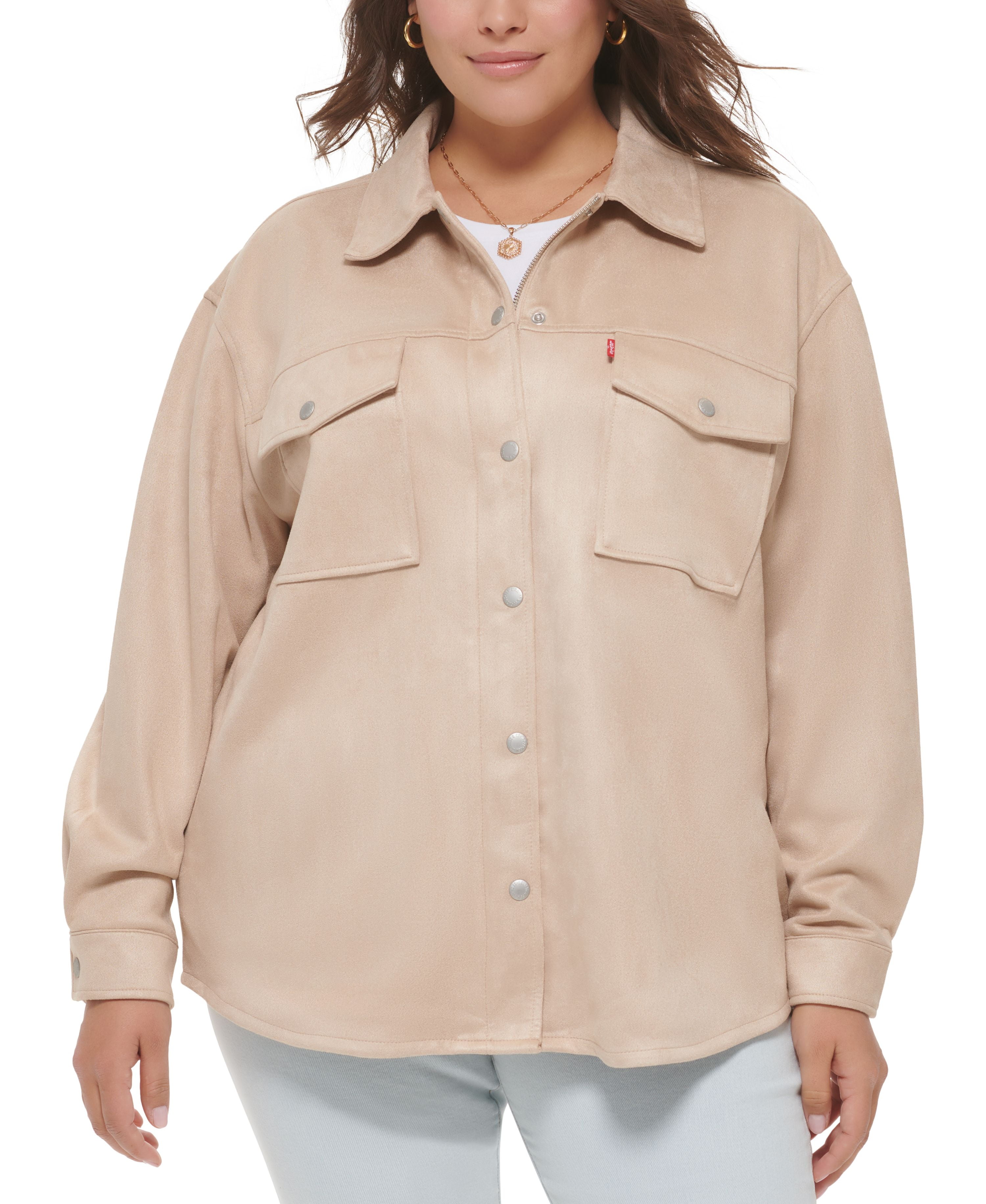 Levi's Women's Trendy Faux-Suede Shacket San Plus Size 4X - Walmart.com