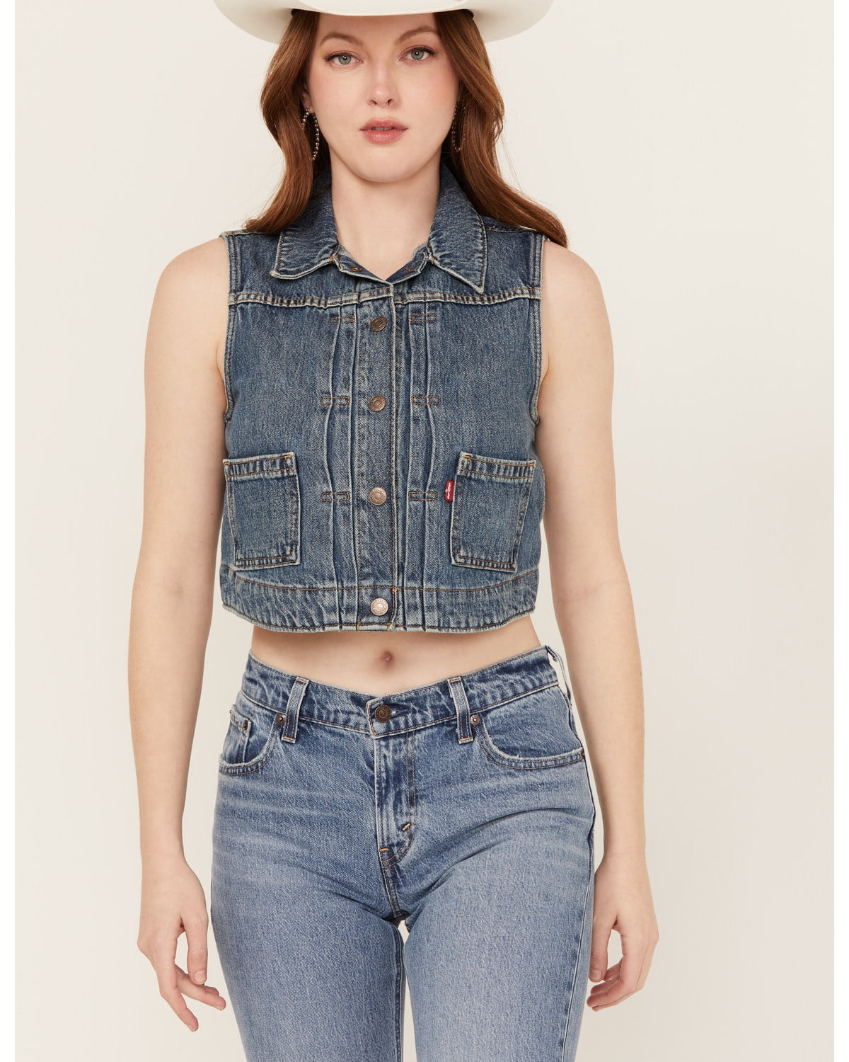 Levi's Women's Utility Trucker Denim Vest - A7589-0000 US - Walmart.com