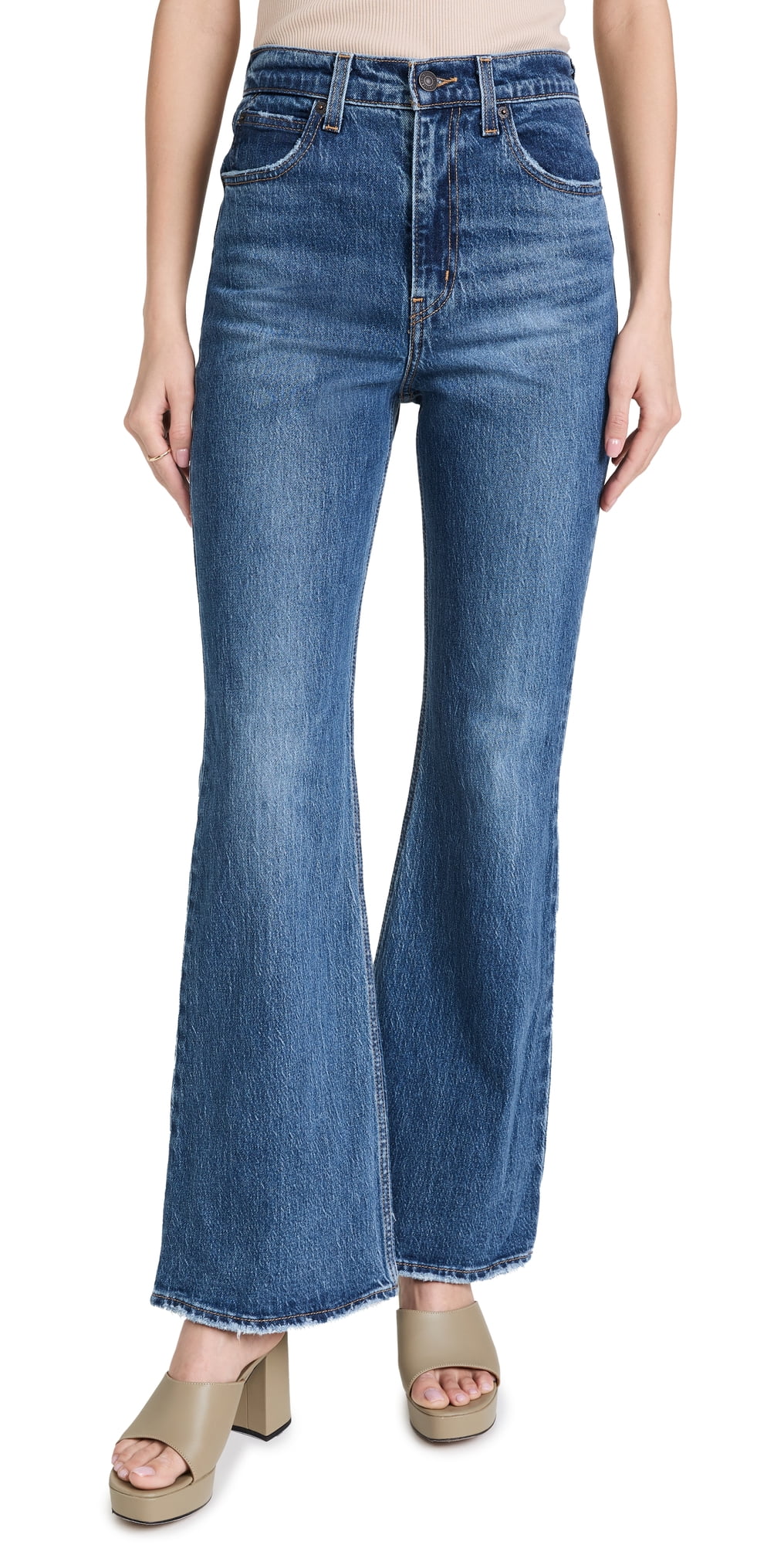 Levi's Womens Denim Stretch High-Waist Flare Jeans - Walmart.com
