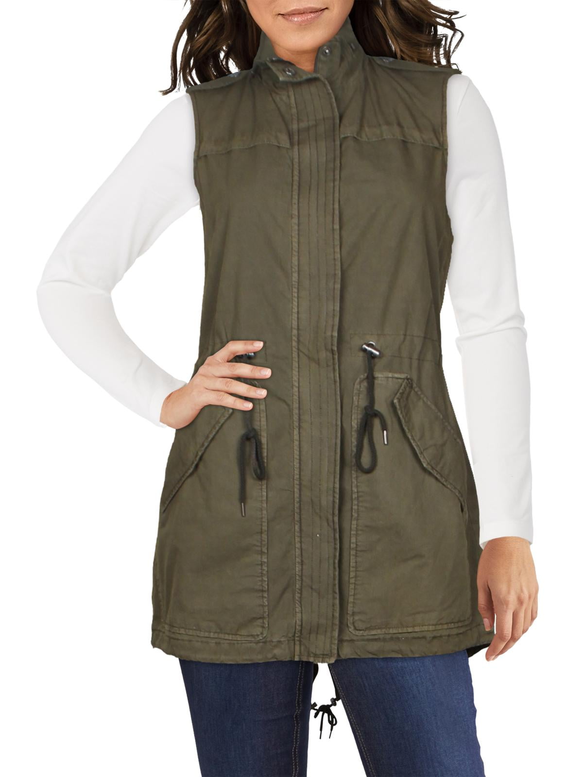 Levi's Womens Fall & Winter Drawstring Vest Green XS - Walmart.com