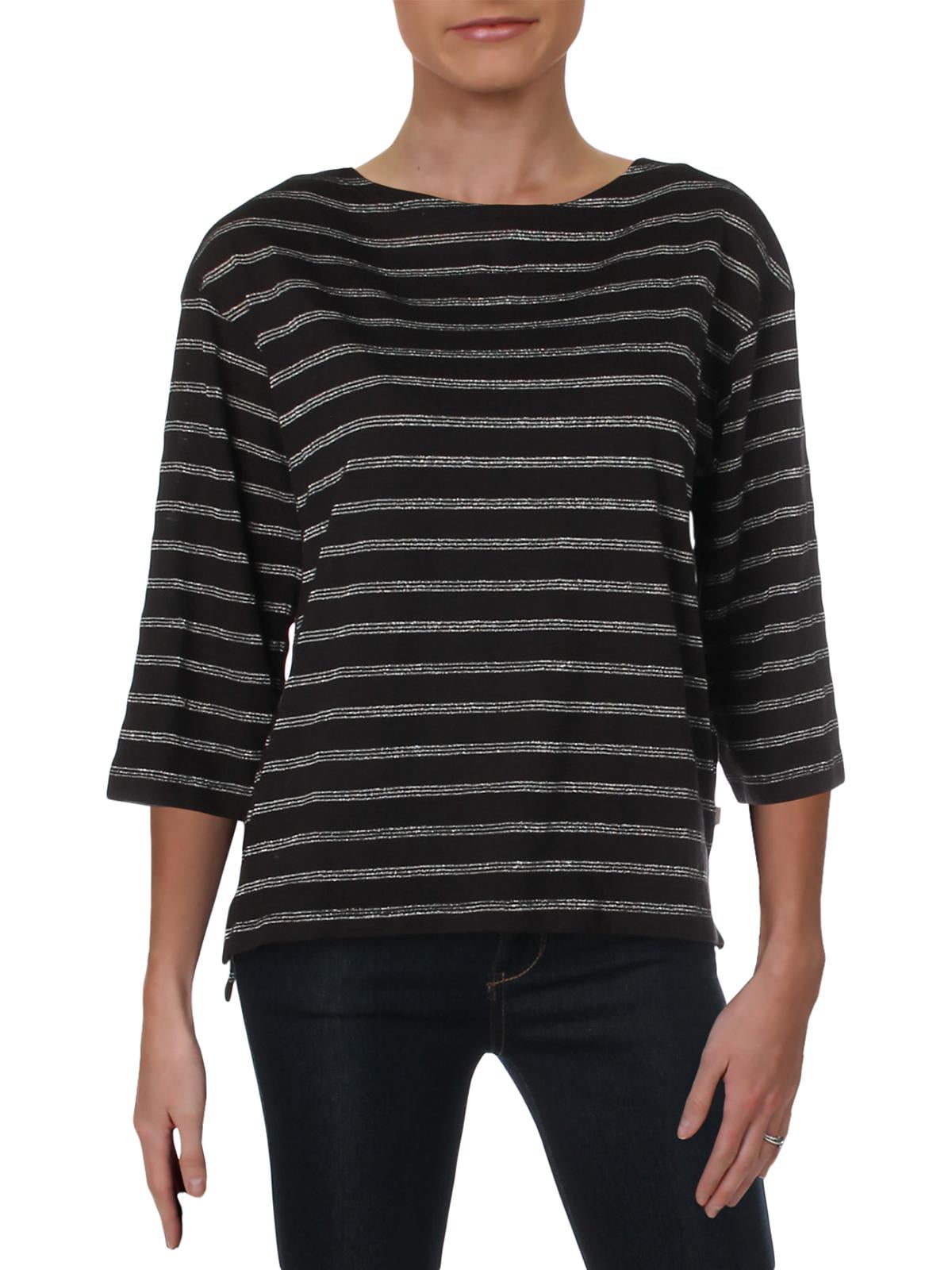 Levi's Womens Metallic 3/4 Sleeves Knit Top - Walmart.com