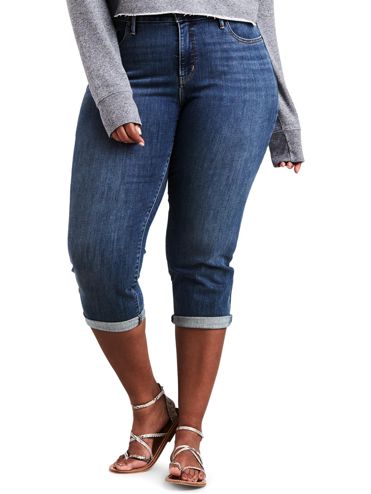 Levi's Womens Plus Denim Mid-Rise Capri Jeans - Walmart.com