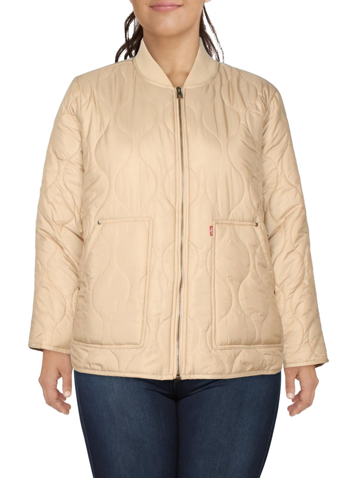 Levi's Womens Plus Ribbed Trim Long Sleeves Quilted Coat - Walmart.com