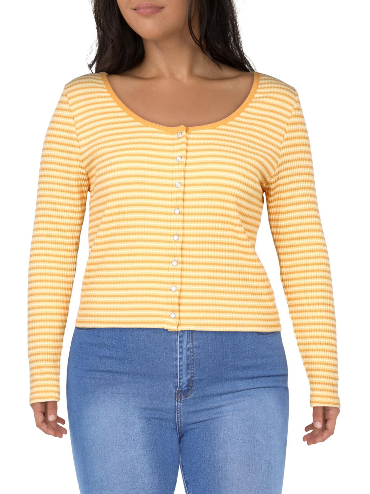 Levi's Womens Plus Striped Snap Button Button-Up - Walmart.com