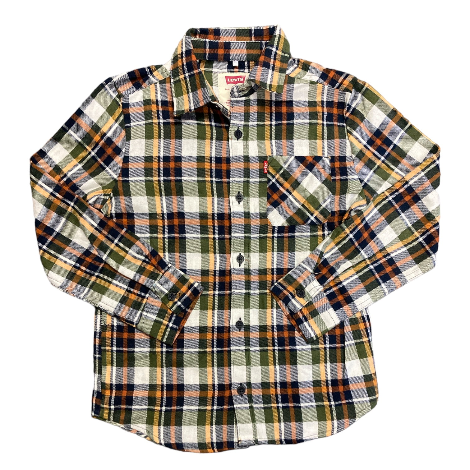 Levi's Youth Boy's Long Sleeve Button Up Classic Flannel Shirt (Rifle ...