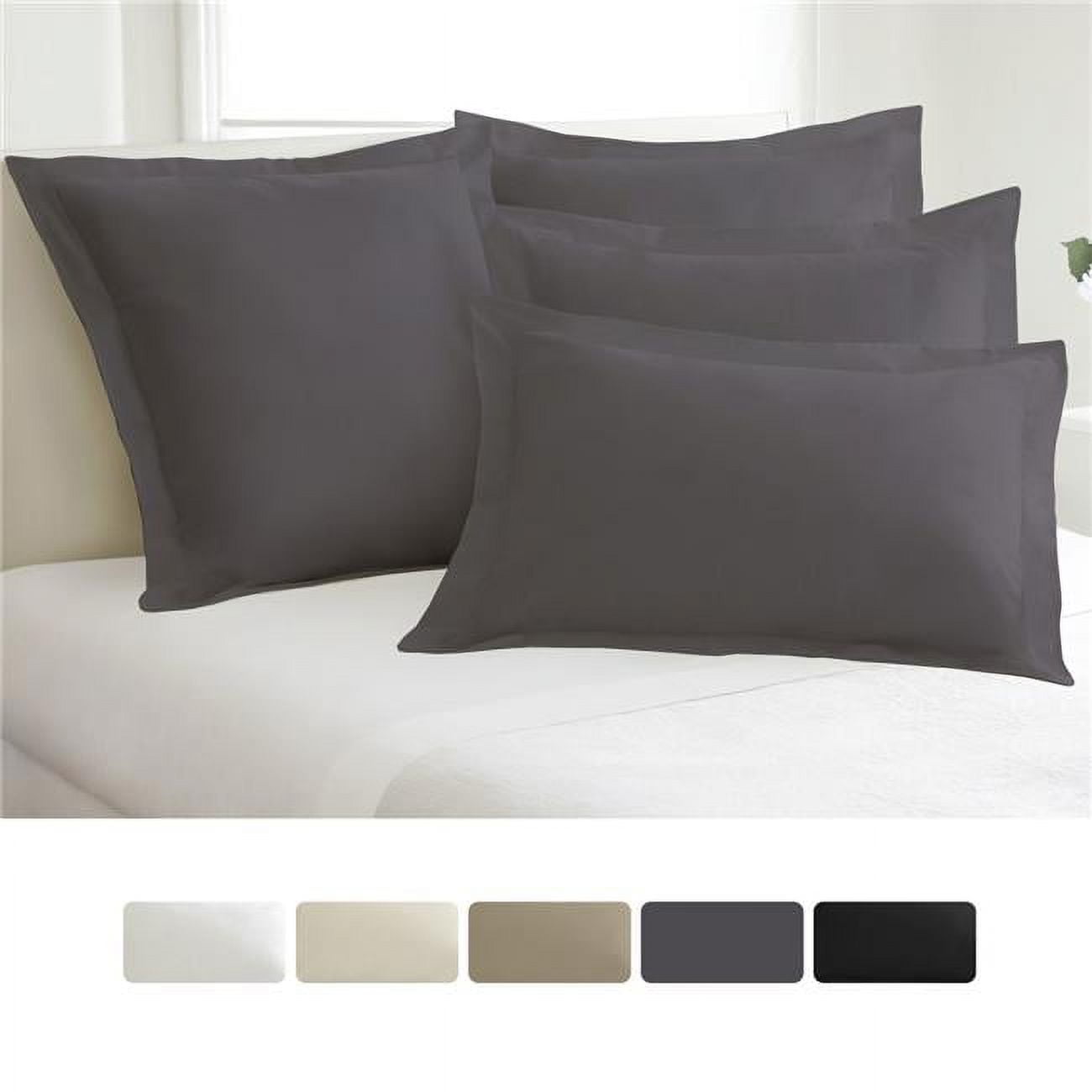 Levinsohn Basic Microfiber Tailored Sham with 2 in. Flange Grey ...