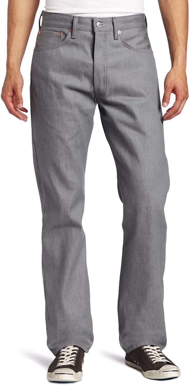 Levis Mens 501 Original Fit Jeans Regular 33W x 32L Silver Rigid ...