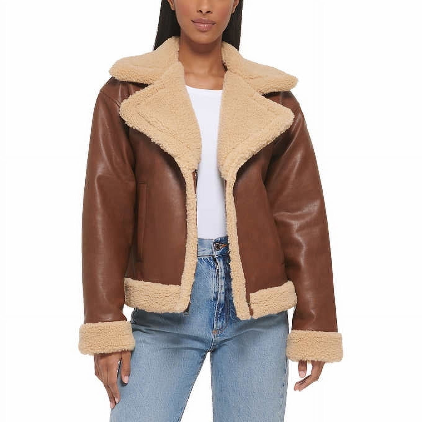 Levi's Ladies' Faux Leather Trucker Jacket | Brown, XL - Walmart.com