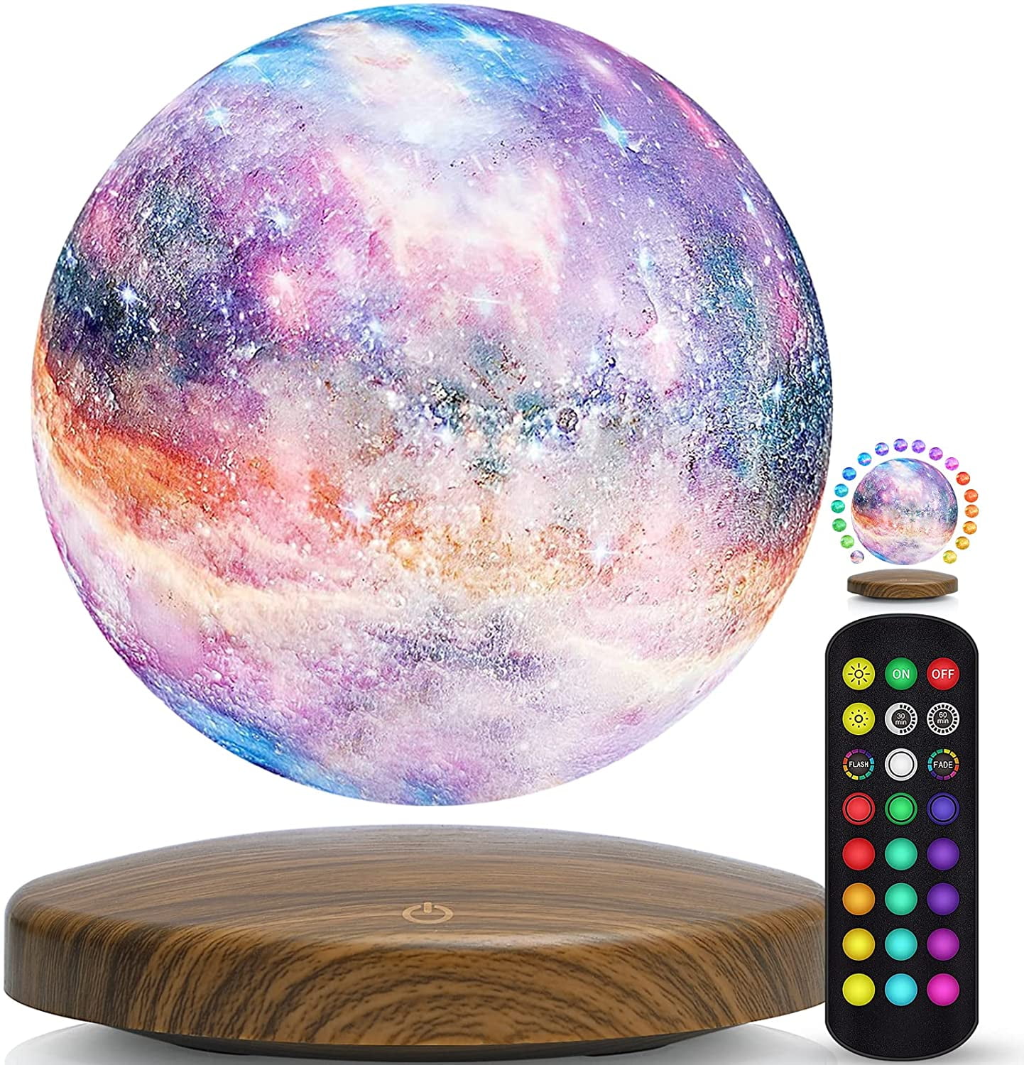 Levitating Galaxy Moon Lamp, 18 Colors 3D Moon Light Floating and ...