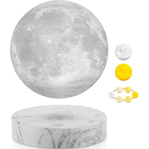 Levitating Moon Lamp,Floating and Spinning in Air Freely with 3D ...