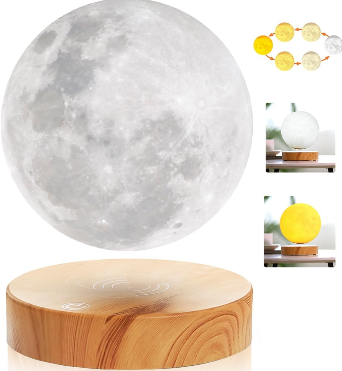 Levitating Moon Lamp,Floating and Spinning in Air Freely with 3D ...