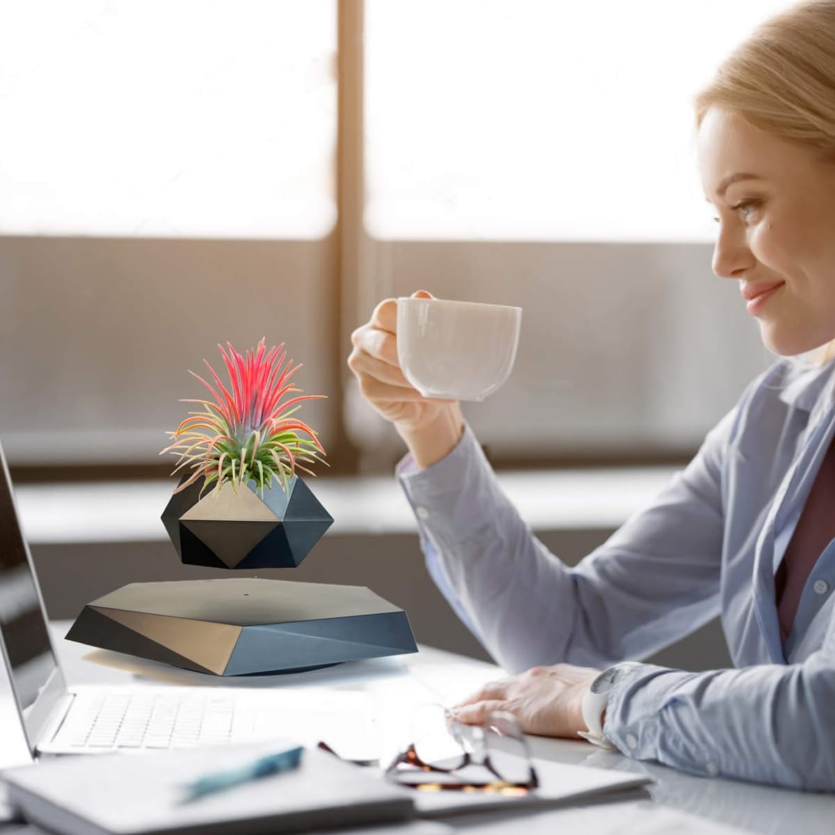 Levitating Plant Pot, Floating Plant Pot Small Floating Flower Pot, 360 ...