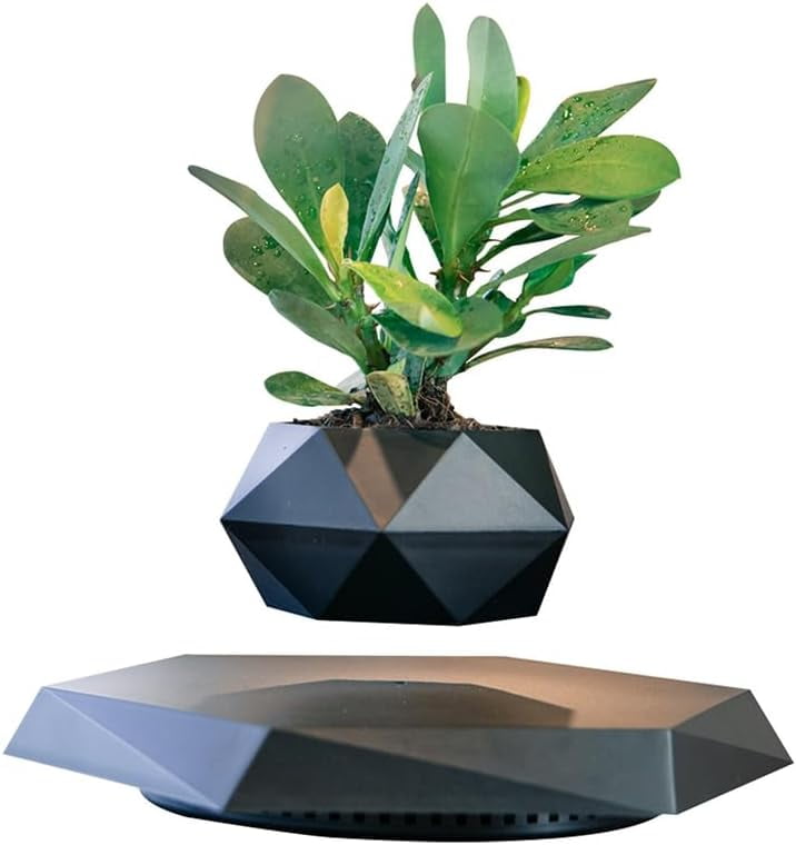 Levitating Pot, Magnetic Levitation Flower Pot Rotating Planters ...