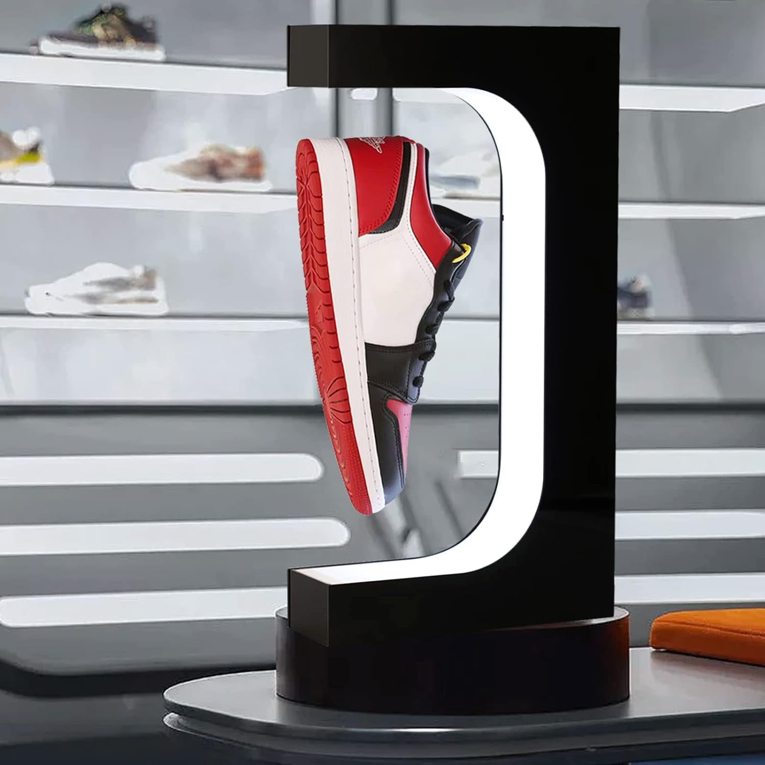 Levitating Shoe Display Floating Shelf Magnetic Sneaker Stand with LED ...