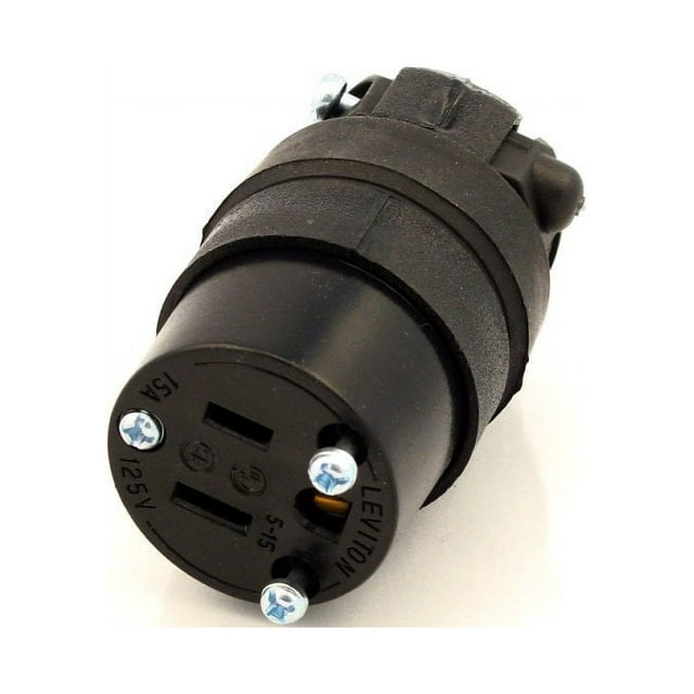 Leviton 000-515CR-000 15 Amp Rubber Grounding Plug, Black - Walmart.com