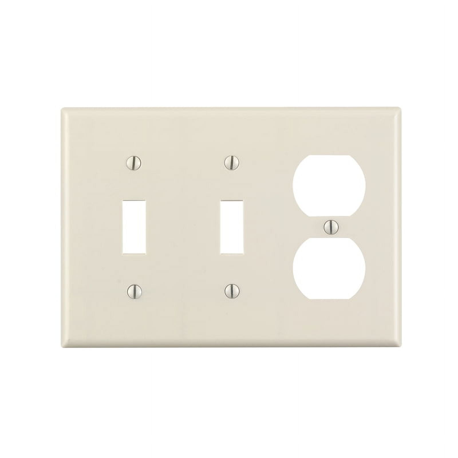 Leviton 000-78021-000 Light Almond 3-Gang 2-Toggle 1-Duplex Combo Wall ...