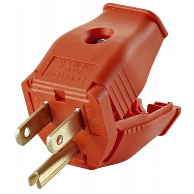 Leviton 003-3W101-0OR 2 Pole 3 Wire Grounding Plug, Orange - Walmart.com