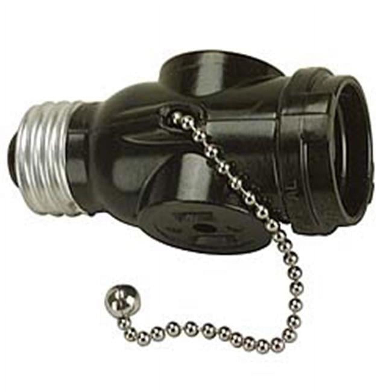 Leviton Single Light Plug, Black 2 Outlet Lamp Socket & Pull Chain, 660 ...