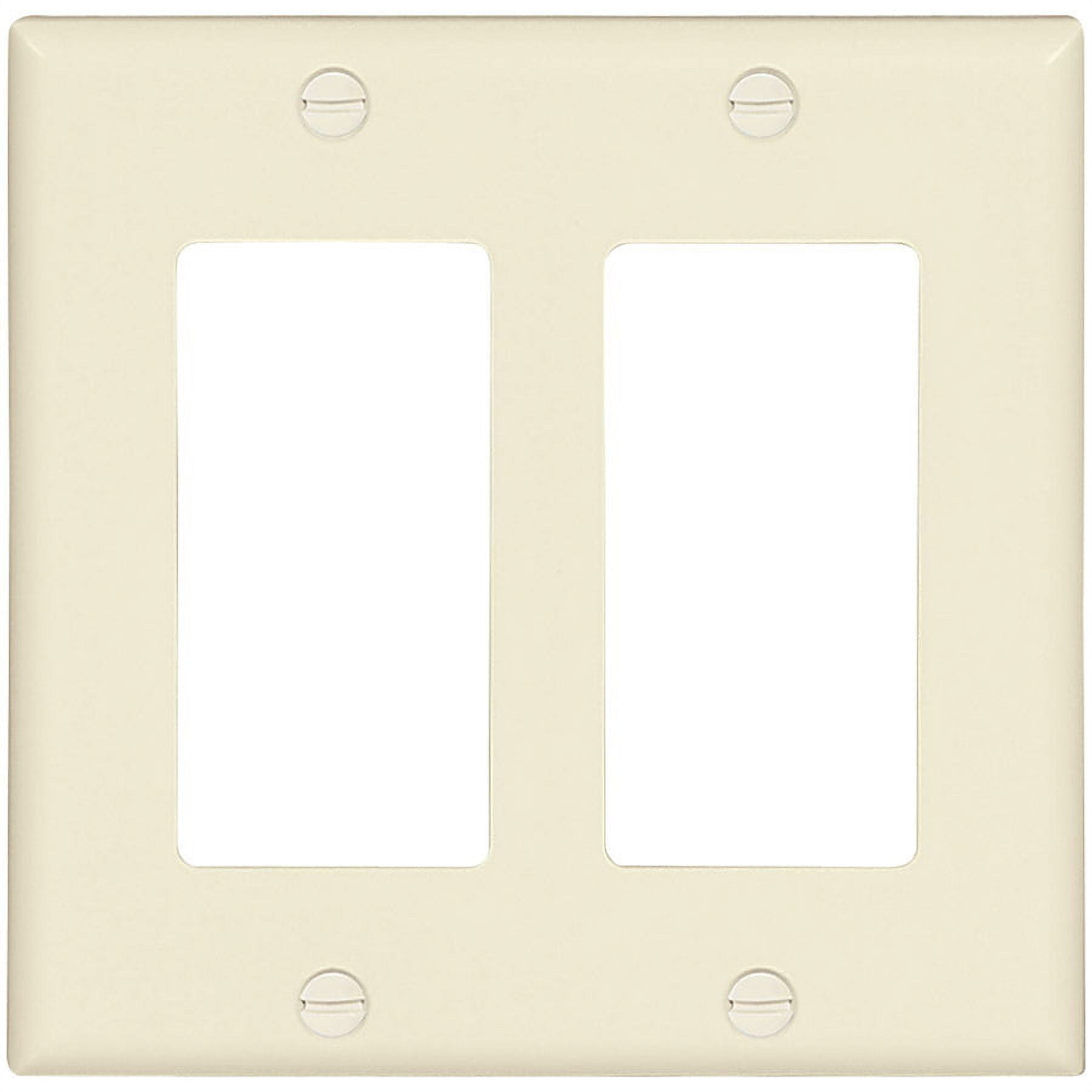 Leviton 011-80409-00T Decorator Wall Plate, 2 Gang, Light Almond ...