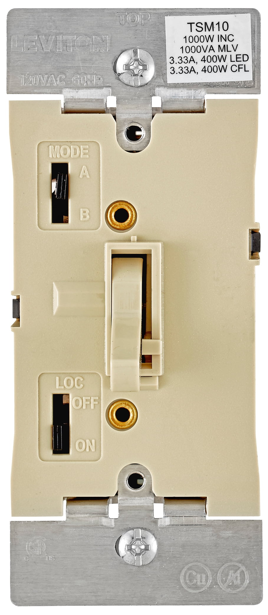 Leviton 011-TSM10-1LI 120V Ivory Universal LED, CFL, MLV, Incandescent ...