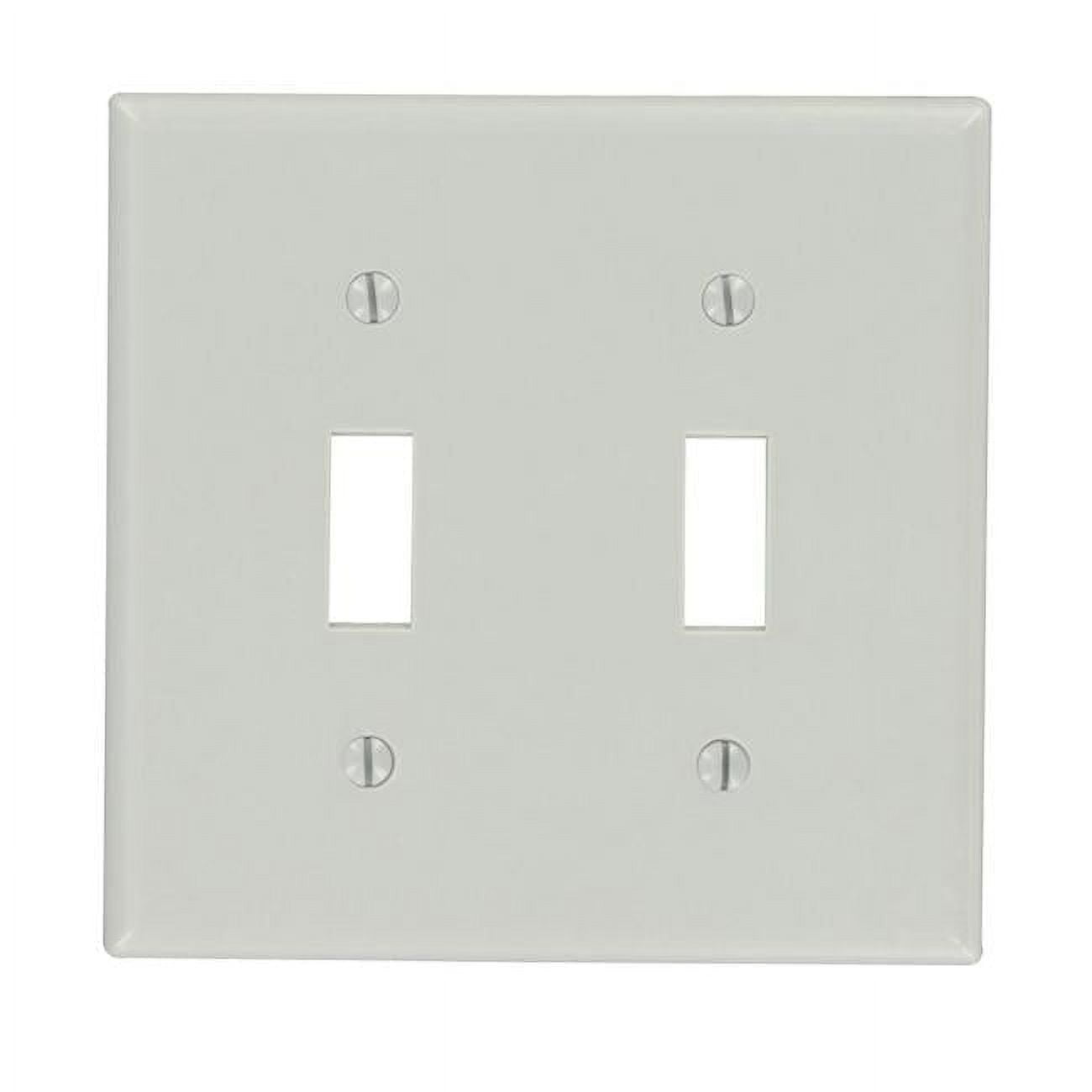 Leviton 013-87009 4.56 x 4.5 in. 2 Gang Standard Gray Toggle Wall Plate ...