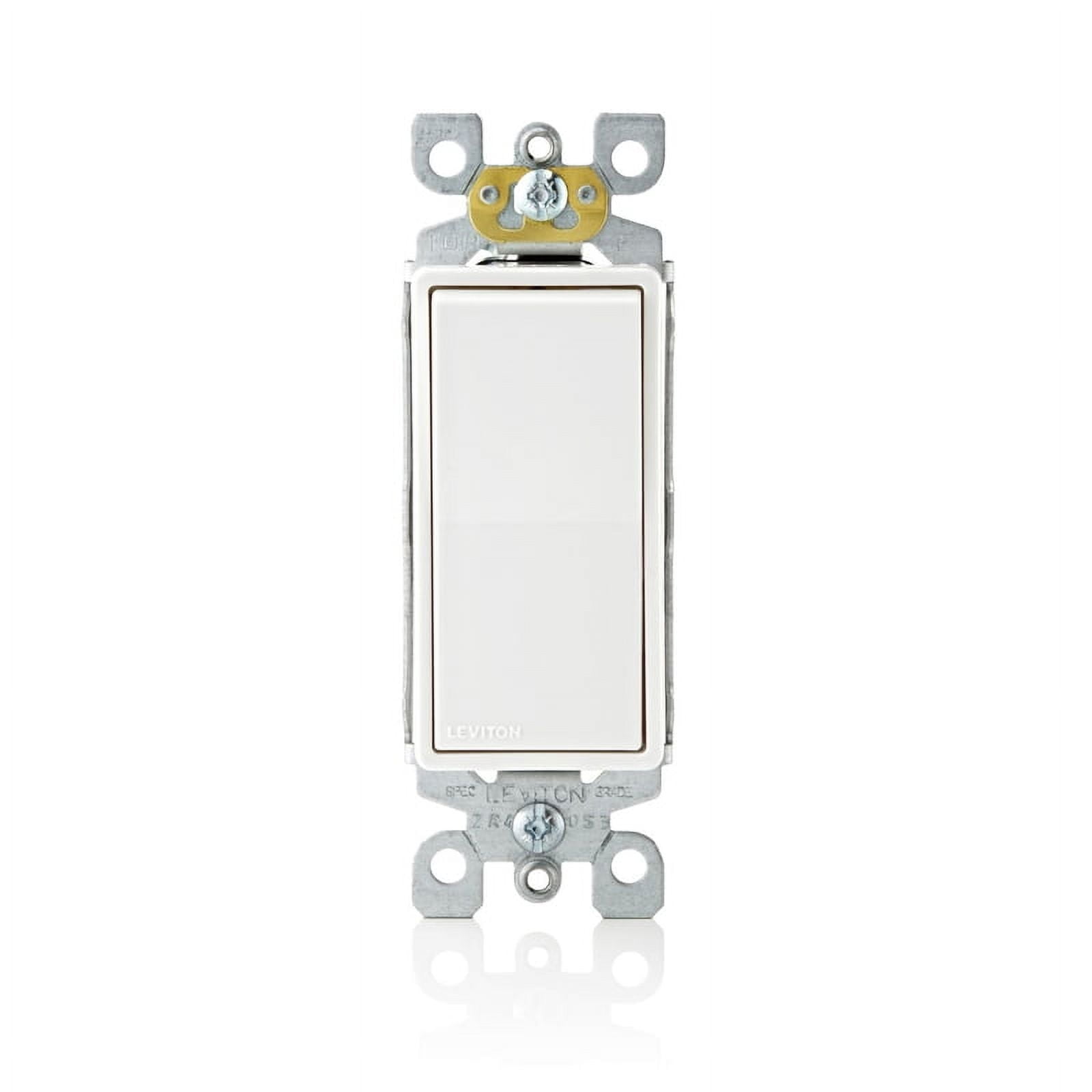 Leviton Decora Rocker Single Pole AC Quiet Switch - 15 Amps - White ...