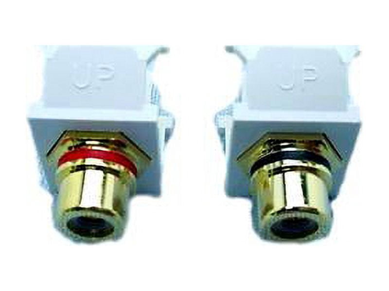 Leviton 1 Pair 40830-W White Gold Plated Quickport Audio Stereo Jacks ...