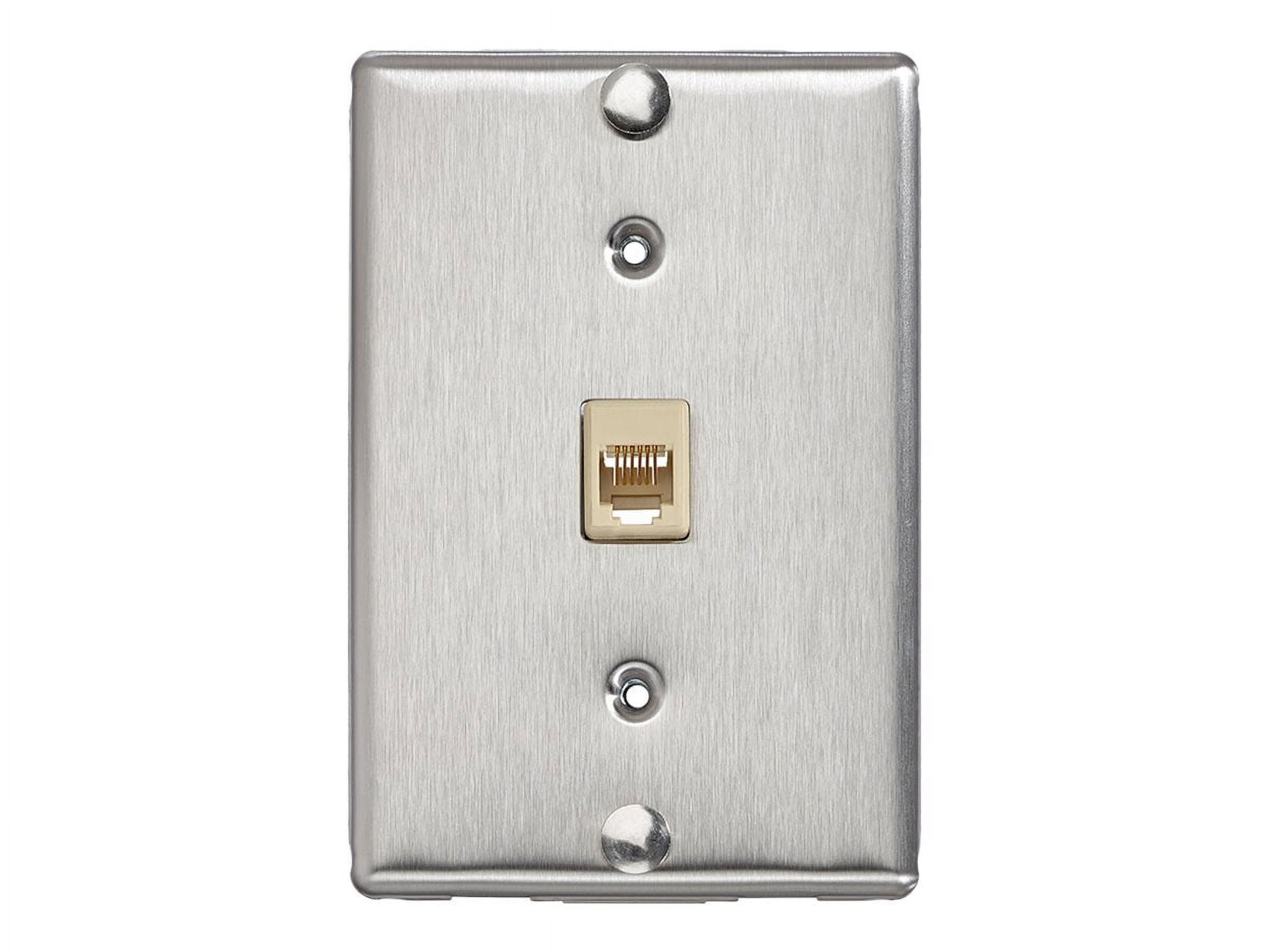 Leviton Telephone Wall Jack - Flush mount outlet - RJ-11 - brushed ...