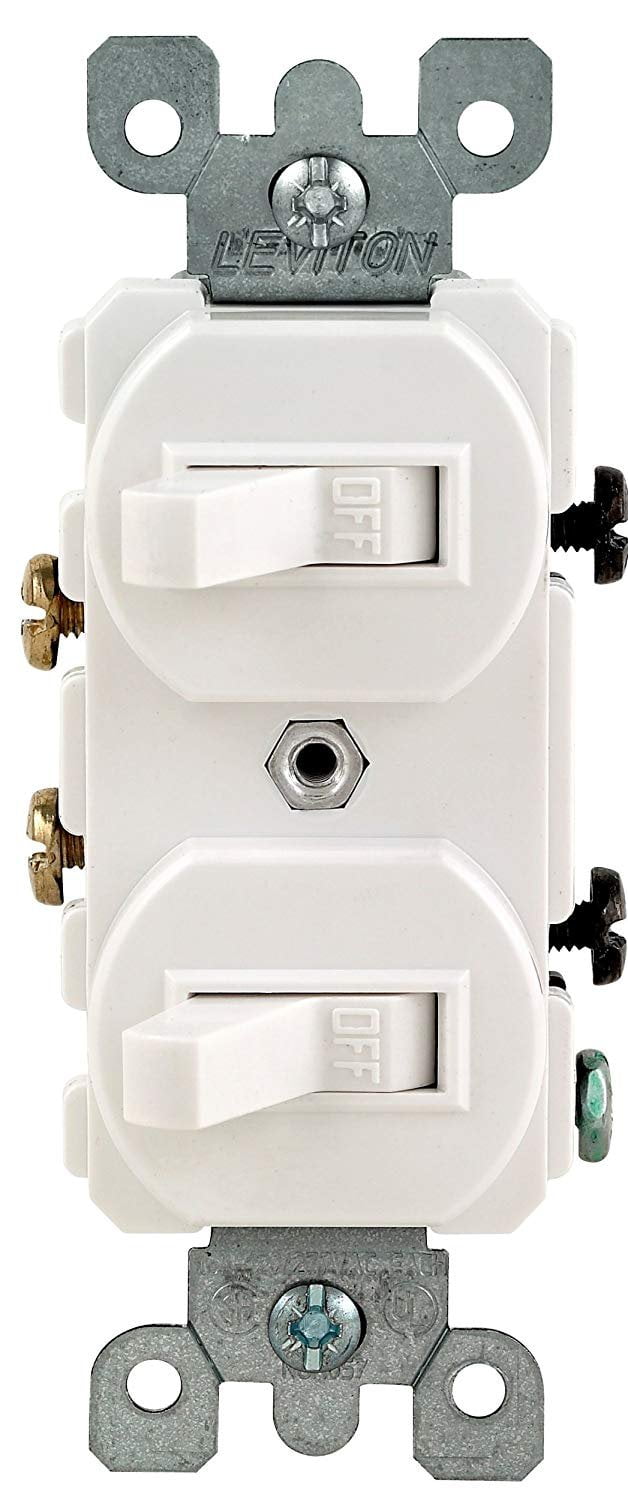 Leviton 109-05224-WSP Combo 2-Single Pole Switch, White - Walmart.com